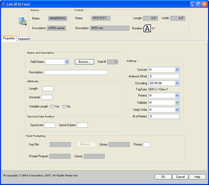 Editing RFID Fields Editing RFID Fields